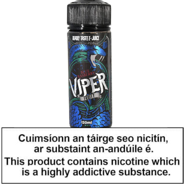 Viper Blue Raspberry 100ml 0mg + 2 Nic Shots – The Vape Club Dublin